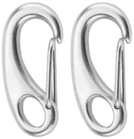 Stainless Steel Spring Snap Hooks (Pair) 50mm | KAYAKFISH